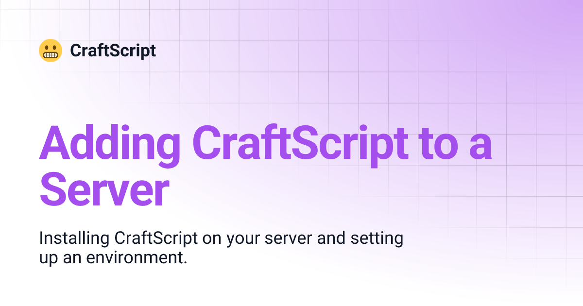 Adding CraftScript to a Server | CraftScript